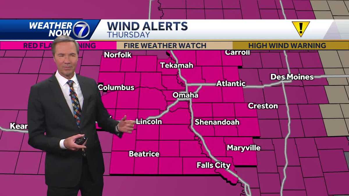 Fire danger Thursday Nebraska and Iowa, dry ground and gusty wind