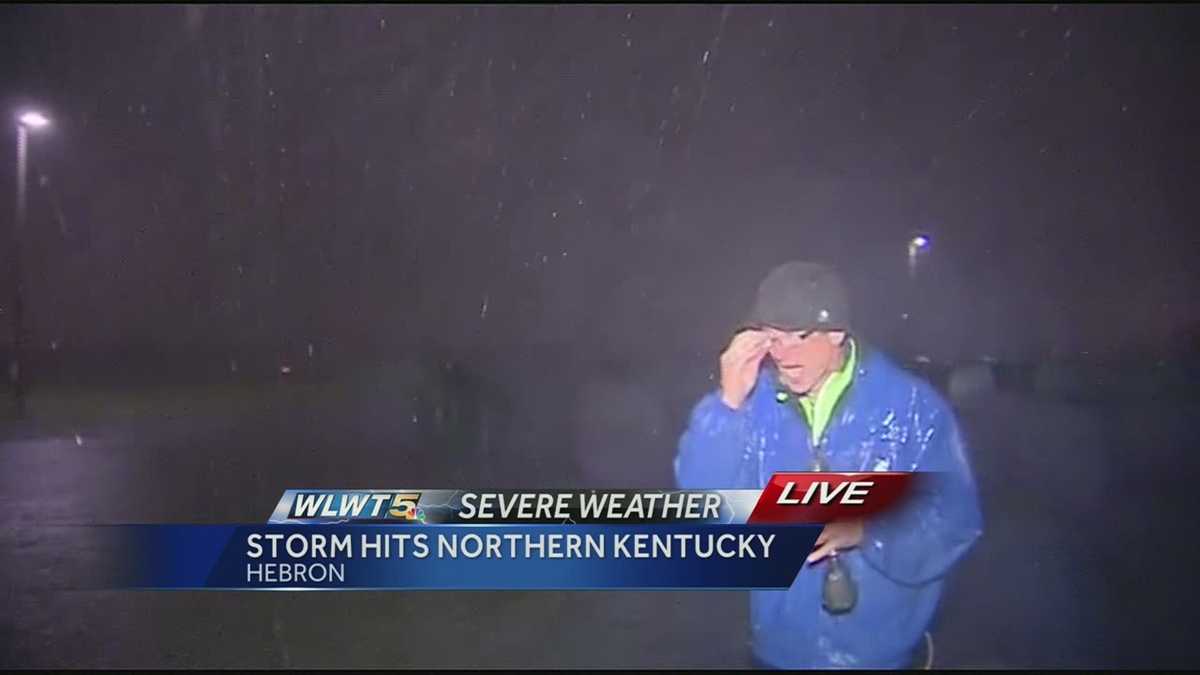 WLWT Brian Hamrick live at CVG as storms blow through