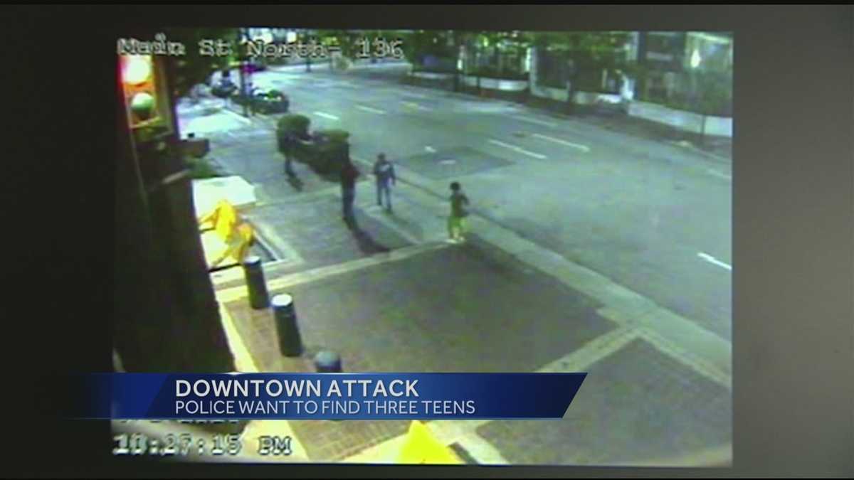 Police seek 3 in downtown attack caught on camera