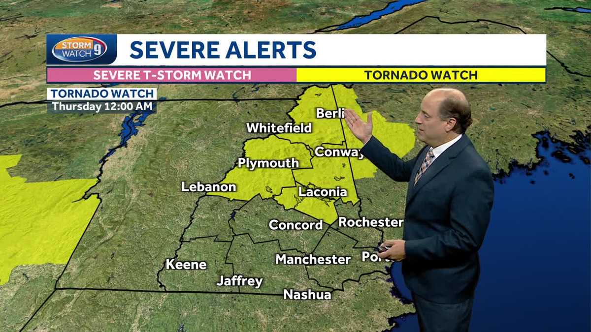 NH forecast video: Tornado watch, flash flood warning issued