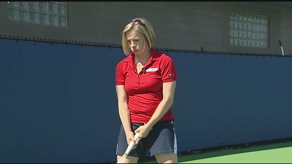 Randi Rico attempts to return a 120 mph serve