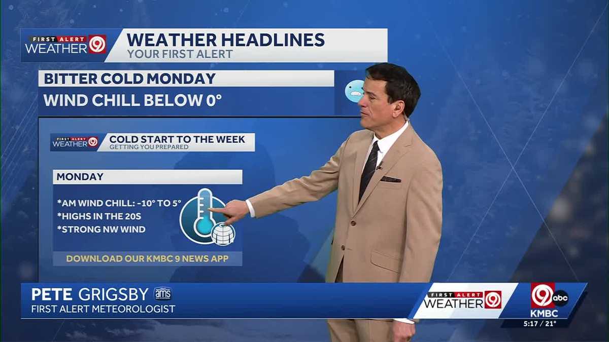 Bitter cold Monday morning