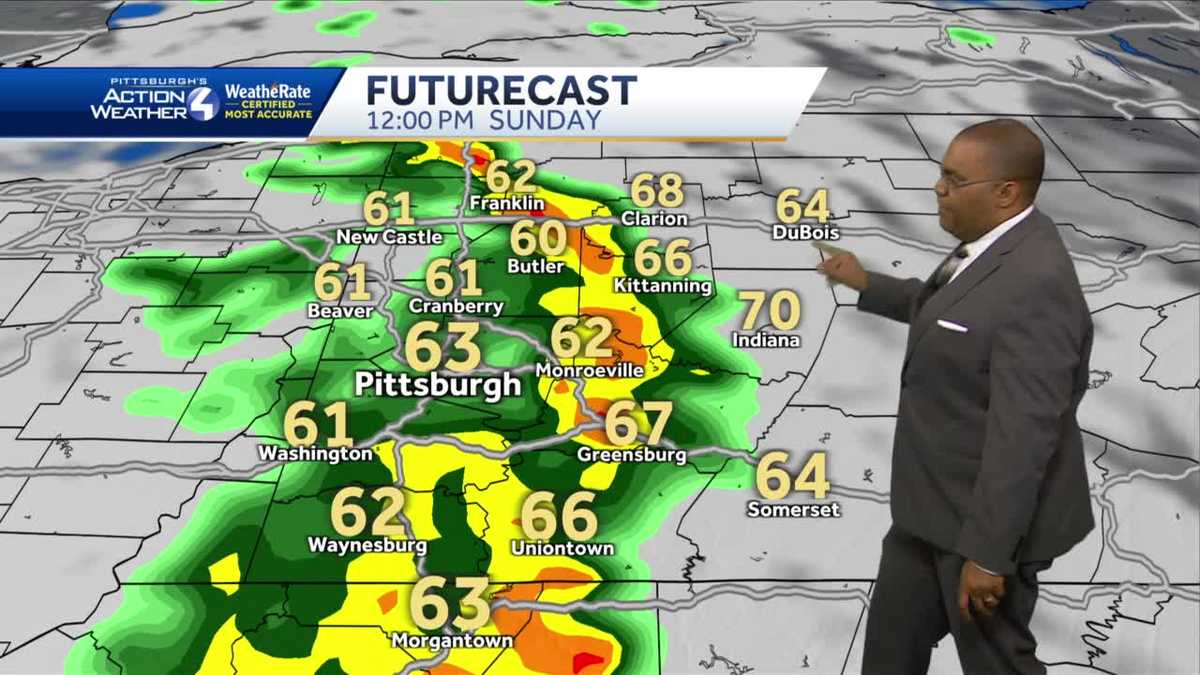 Midday showers Sunday