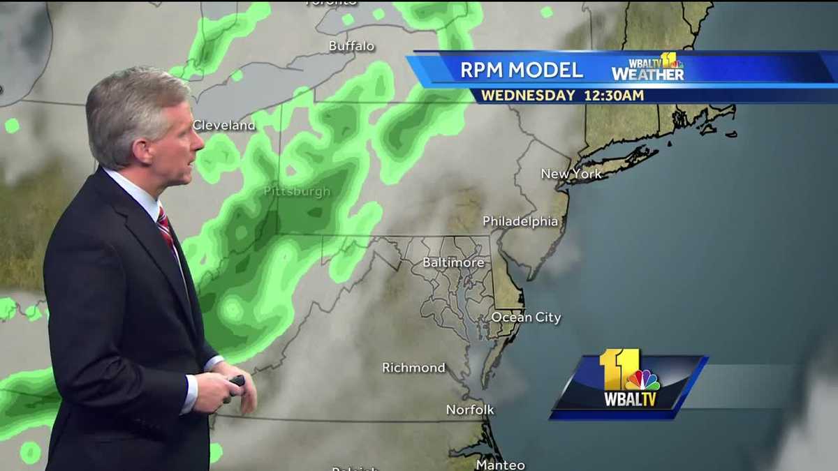 Tom shows when rain moves in Wednesday