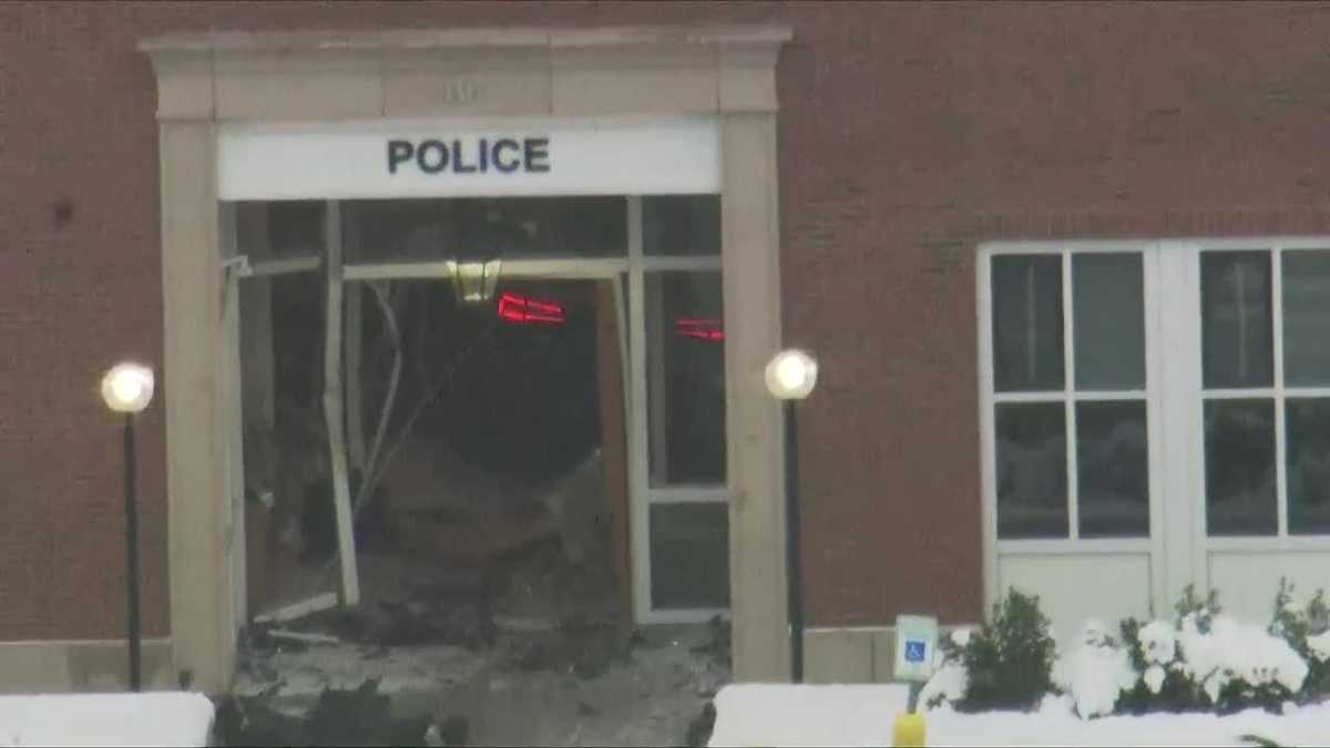 Vehicle buried in Shrewsbury Police Department lobby