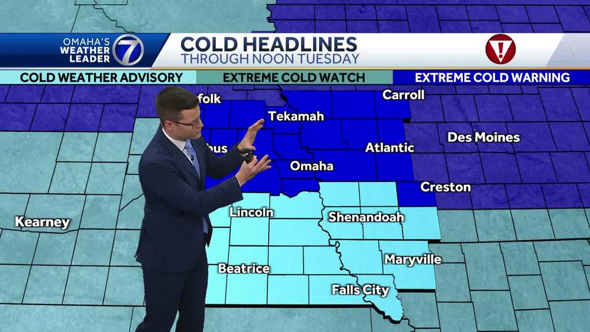 Omaha weather: Extreme cold warning Tuesday