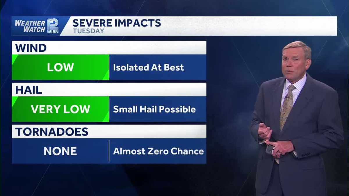 Strong storm chance on Tuesday in SE Wisconsin