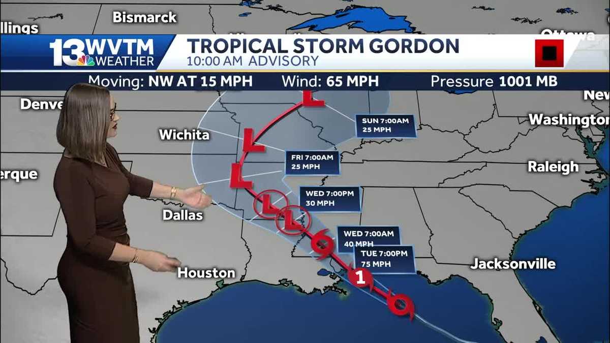 Midday update on Tropical Storm Gordon