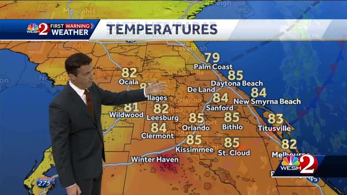 Just a few sprinkles Monday and staying comfortable.