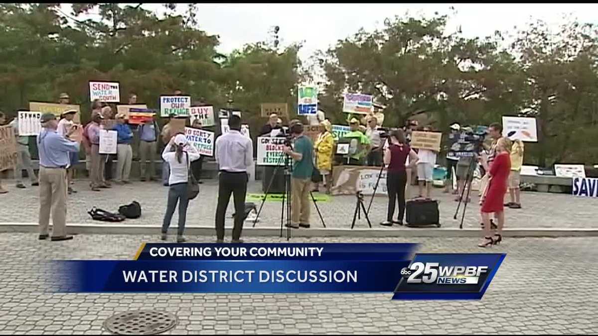Water District meets while people protest outside