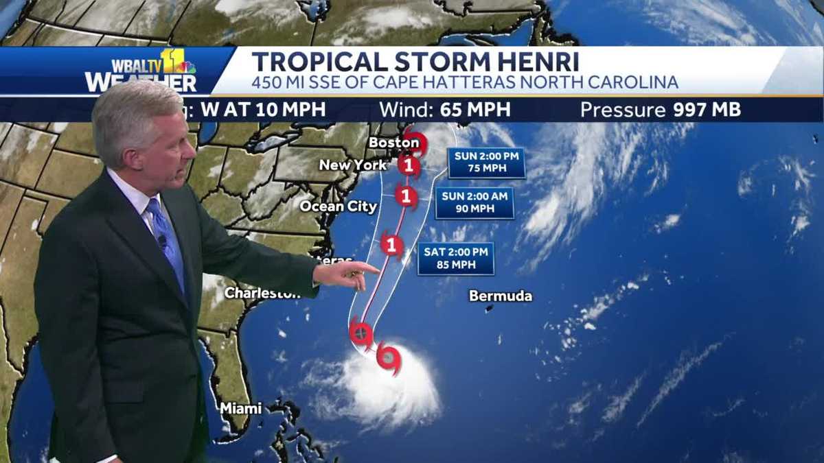 Tom tracks Tropical Storm Henri off the coast