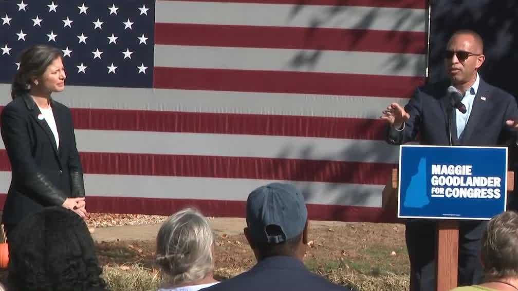 US House Democratic Leader Jeffries joins Goodlander on campaign trail