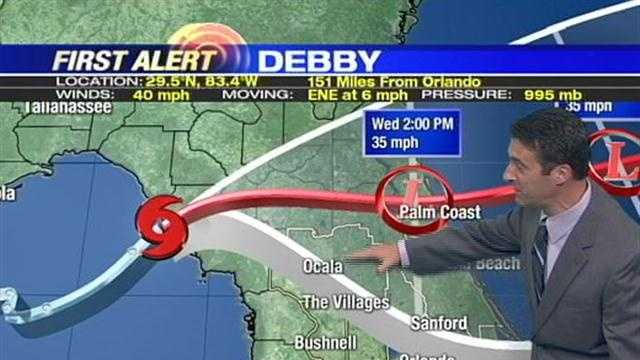Debby makes landfall on Florida's west coast