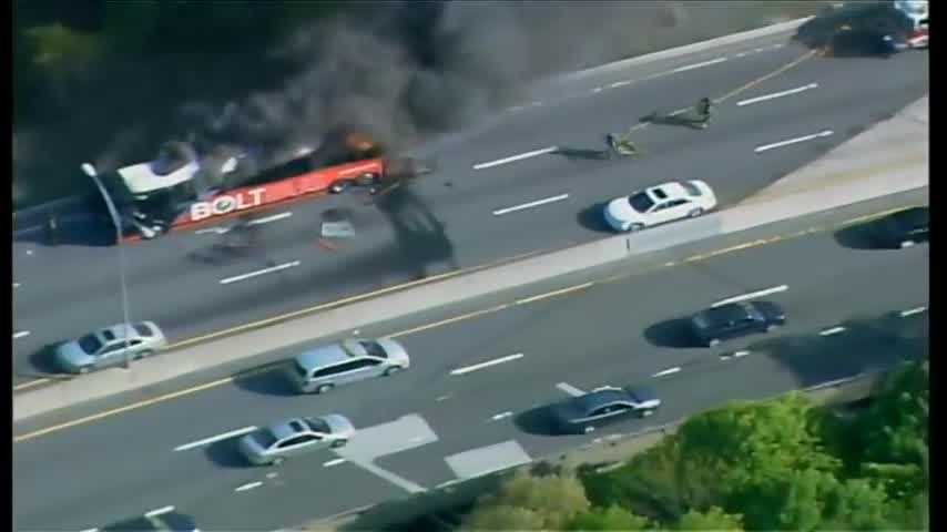 Bolt bus explosion caught on camera