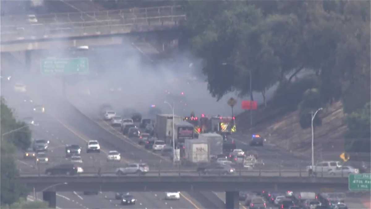Highway 99 in Sacramento reopens after grass fire