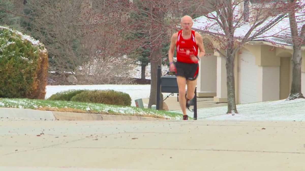 This guy is beating runners half his age ...
