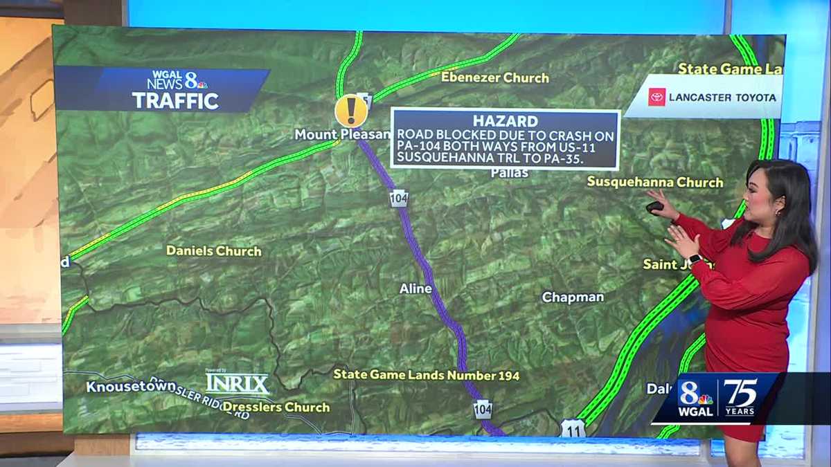 Morning crash closes 8-mile stretch of Route 104 near Snyder, Perry ...