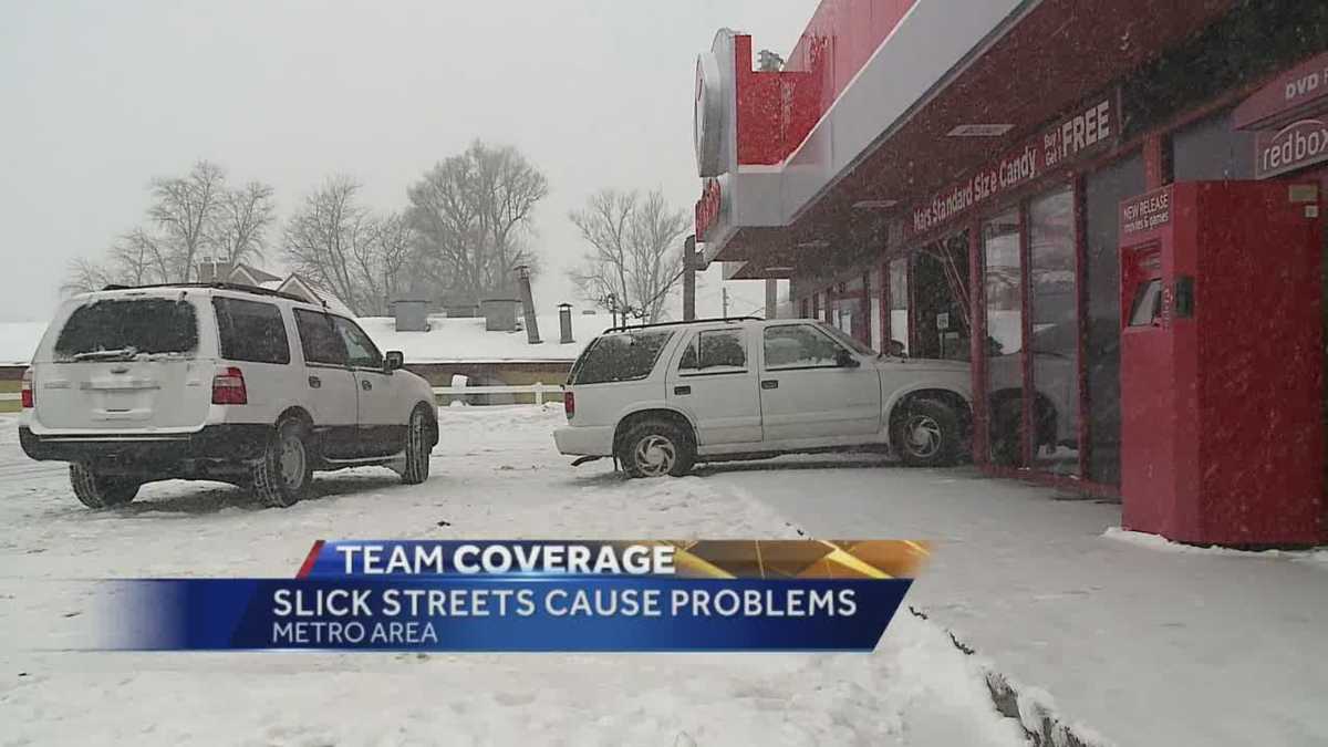 Slick streets cause crashes - 6pm
