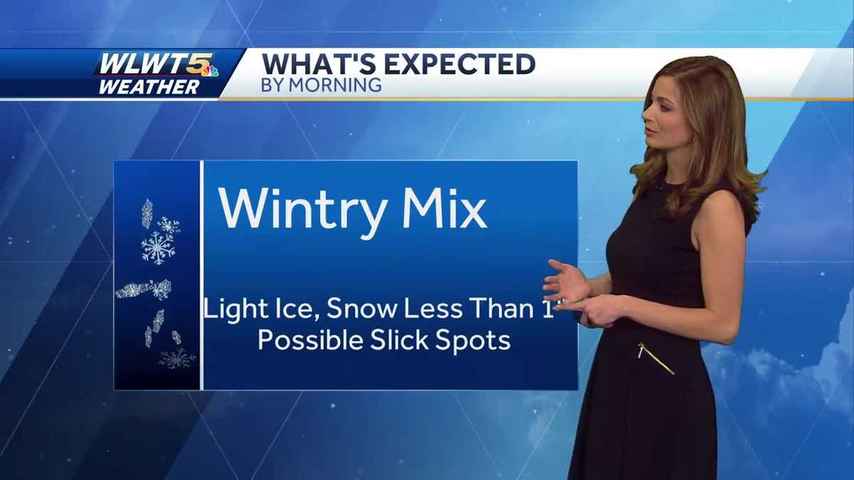 Wintry mix, snow continue; slick morning possible