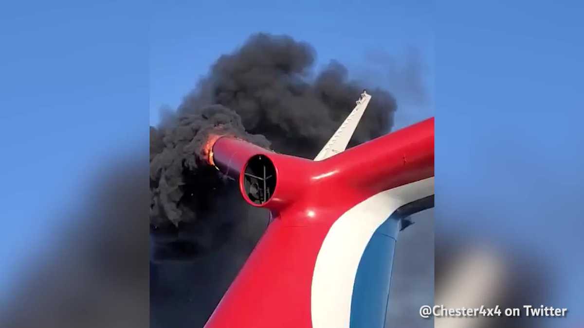 Carnival cruise ship catches fire in Grand Turk