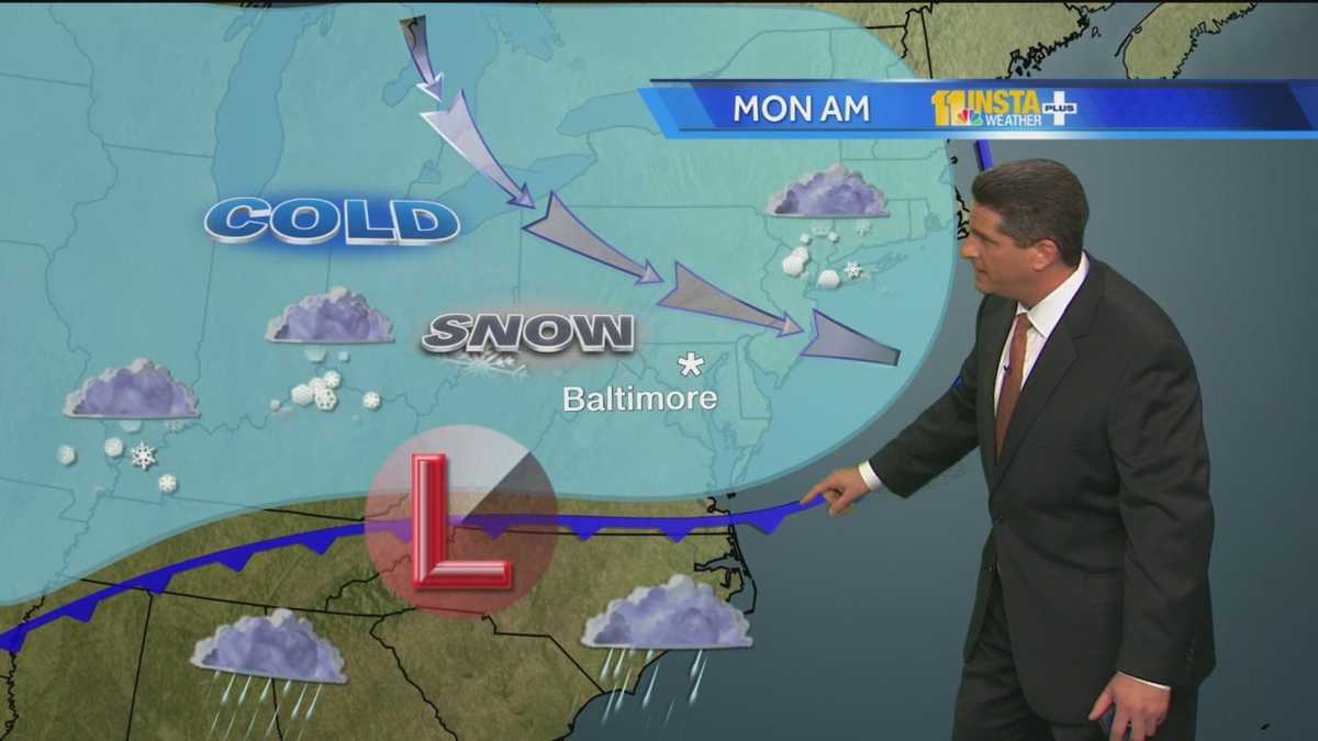 Arctic cold front moving through Maryland