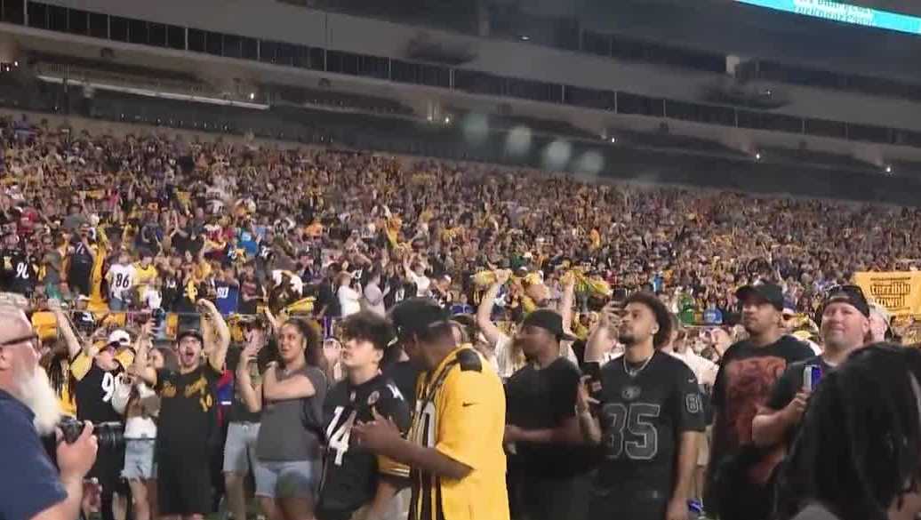 Steelers fans celebrate NFL Draft night at Acrisure Stadium