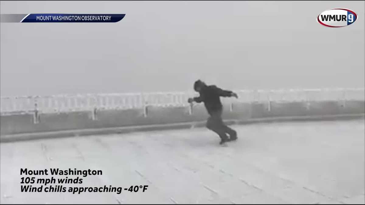 105-mph winds, wind chills 40 degrees below zero atop Mount Washington