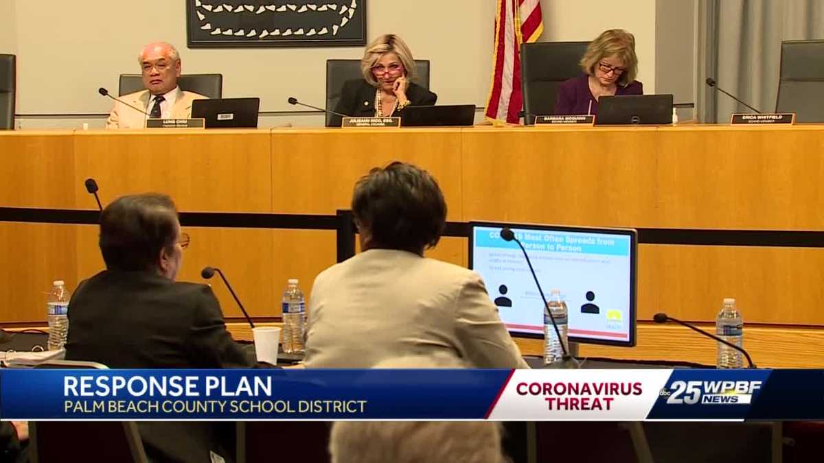 PBC Health Dept Director briefs school board on Corona Virus