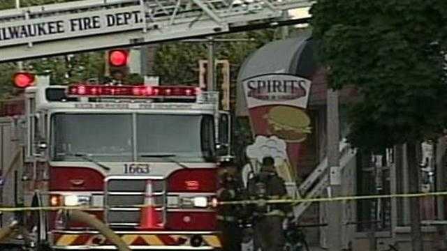 Firefighters battle fire downtown South Milwaukee