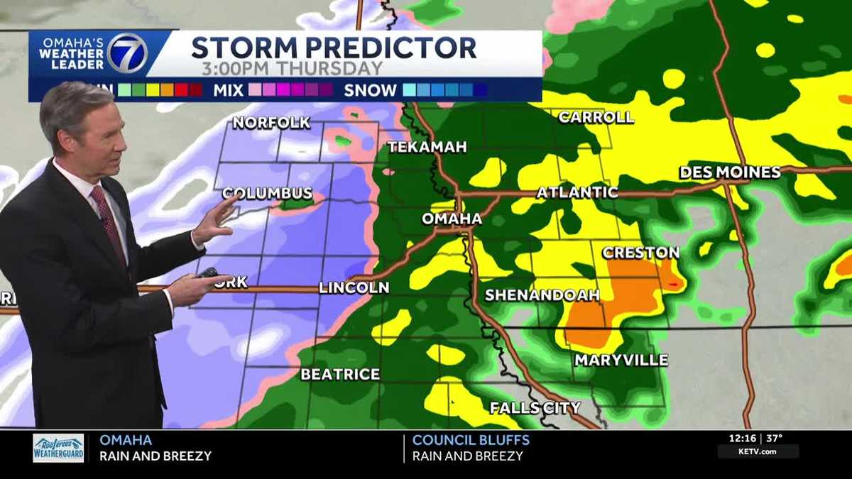 Rain this afternoon around Omaha with some evening snow