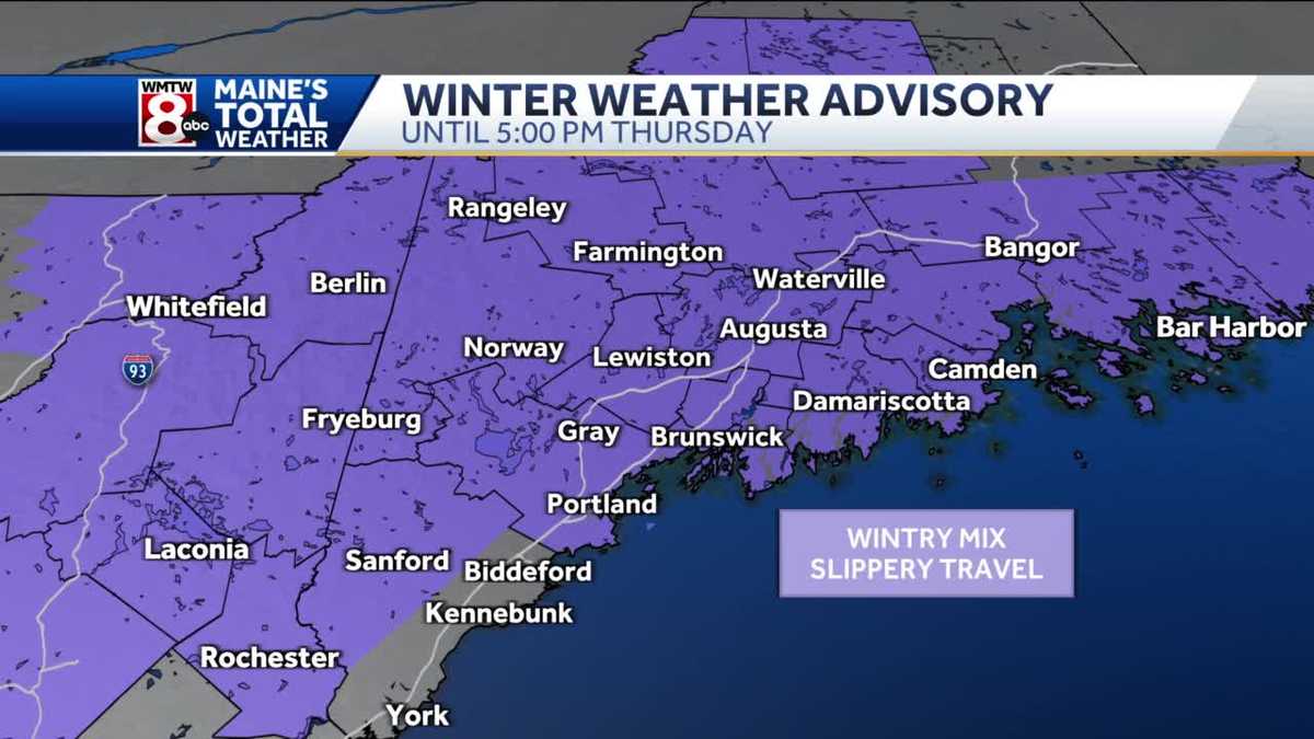 Wintry weather may lead to slippery travel Thursday