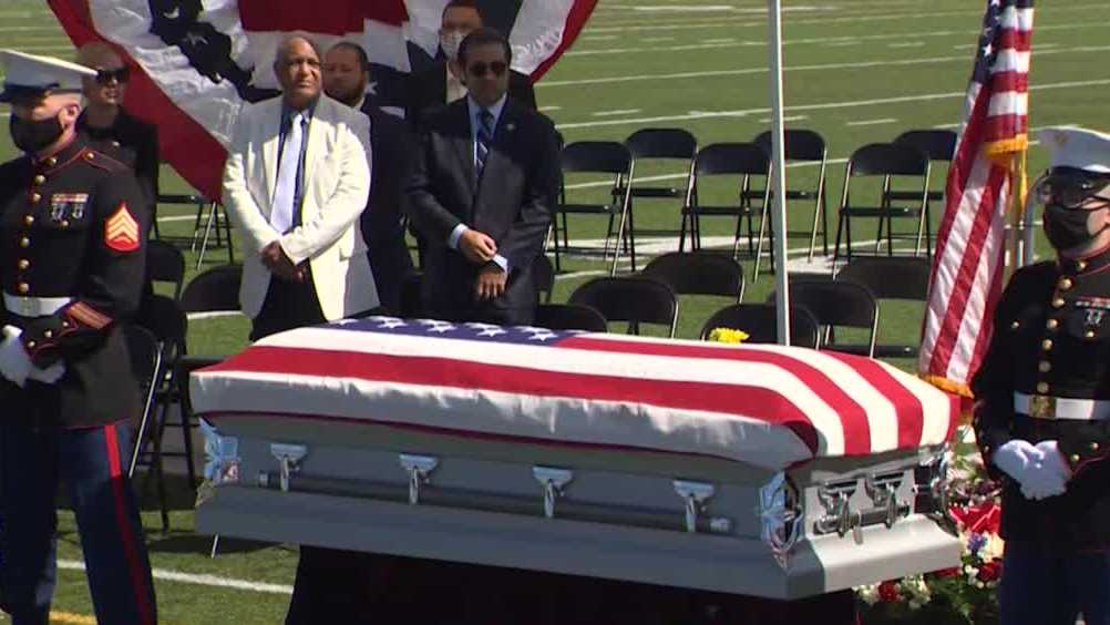 Thousands paying respects to fallen Lawrence marine