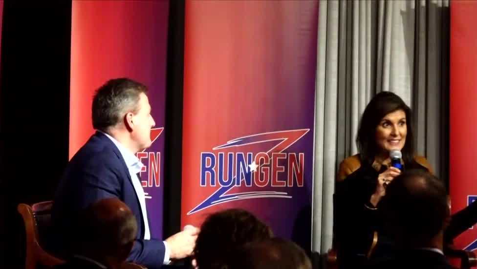Gov. Chris Sununu joins Nikki Haley on Iowa campaign trail