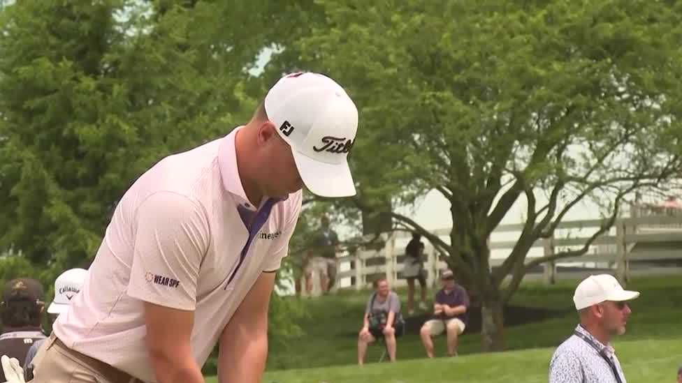 Justin Thomas out practicing on first day of PGA Championship