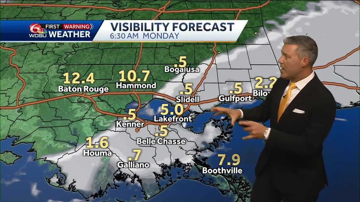 New Orleans fog forecast dense fog advisory Halloween forecast