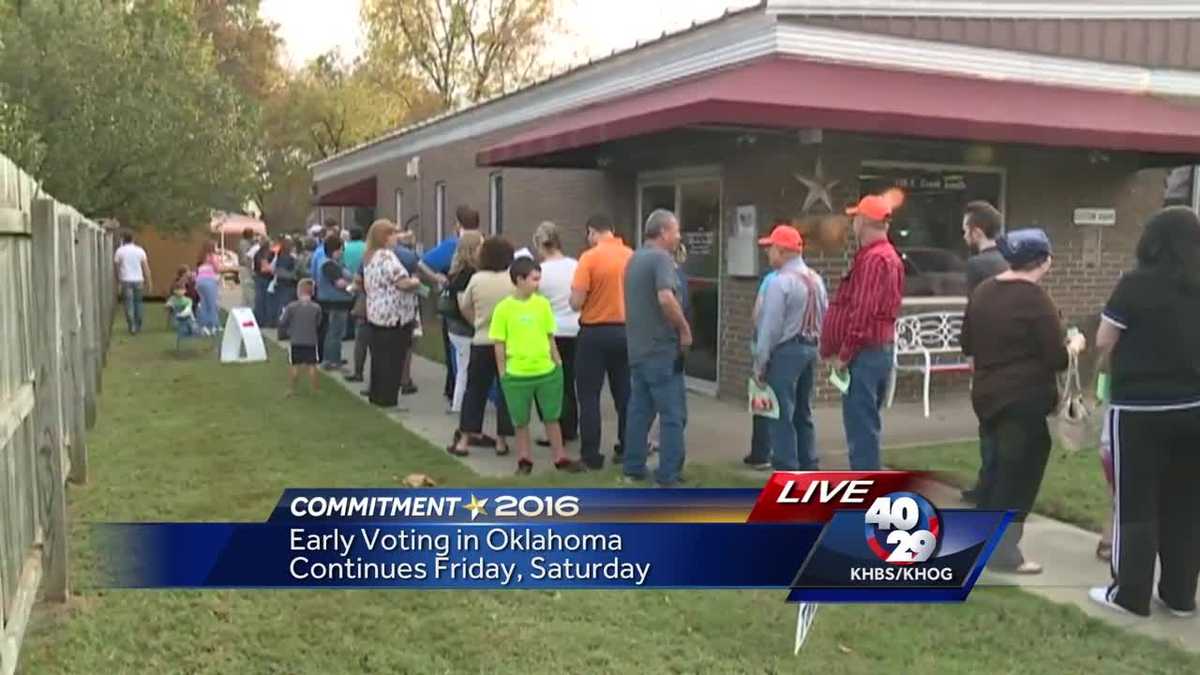 Long lines at early voting in Oklahoma