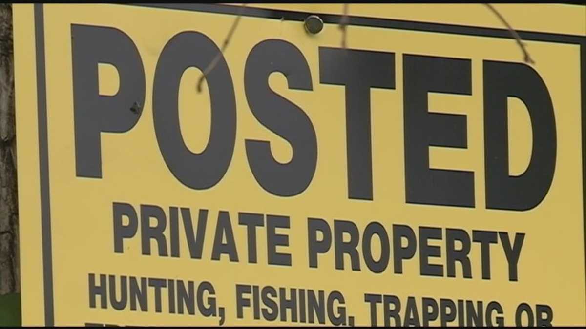 No trespassing signs posted at homeless camp