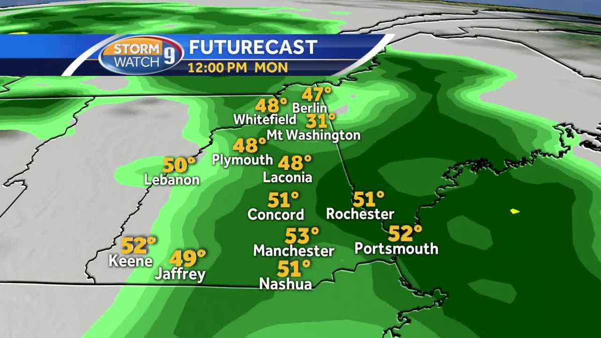 Steady rainfall on cooler-than-average day