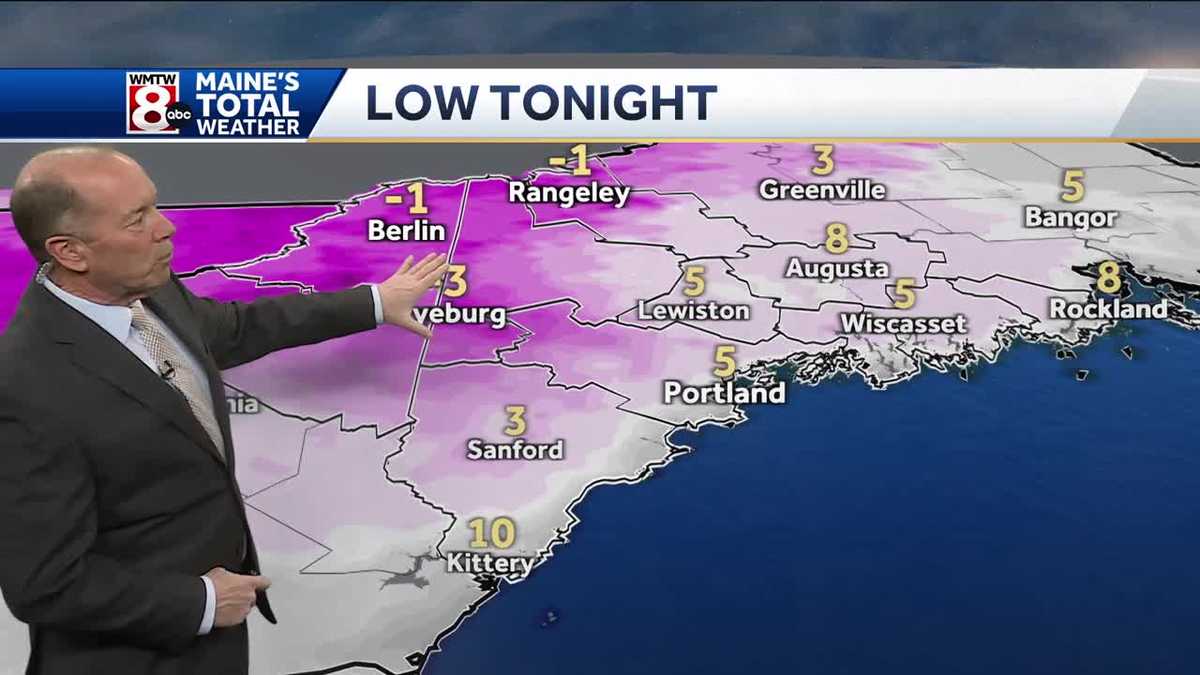 As the wind falls tonight, so will the temperature
