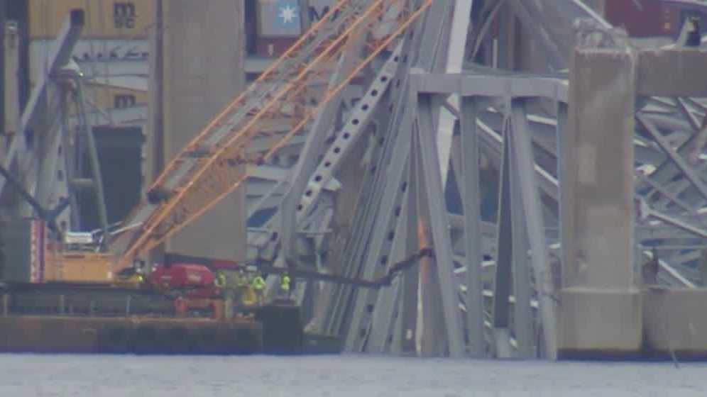 Debris removal process begins at site of Francis Scott Key Bridge