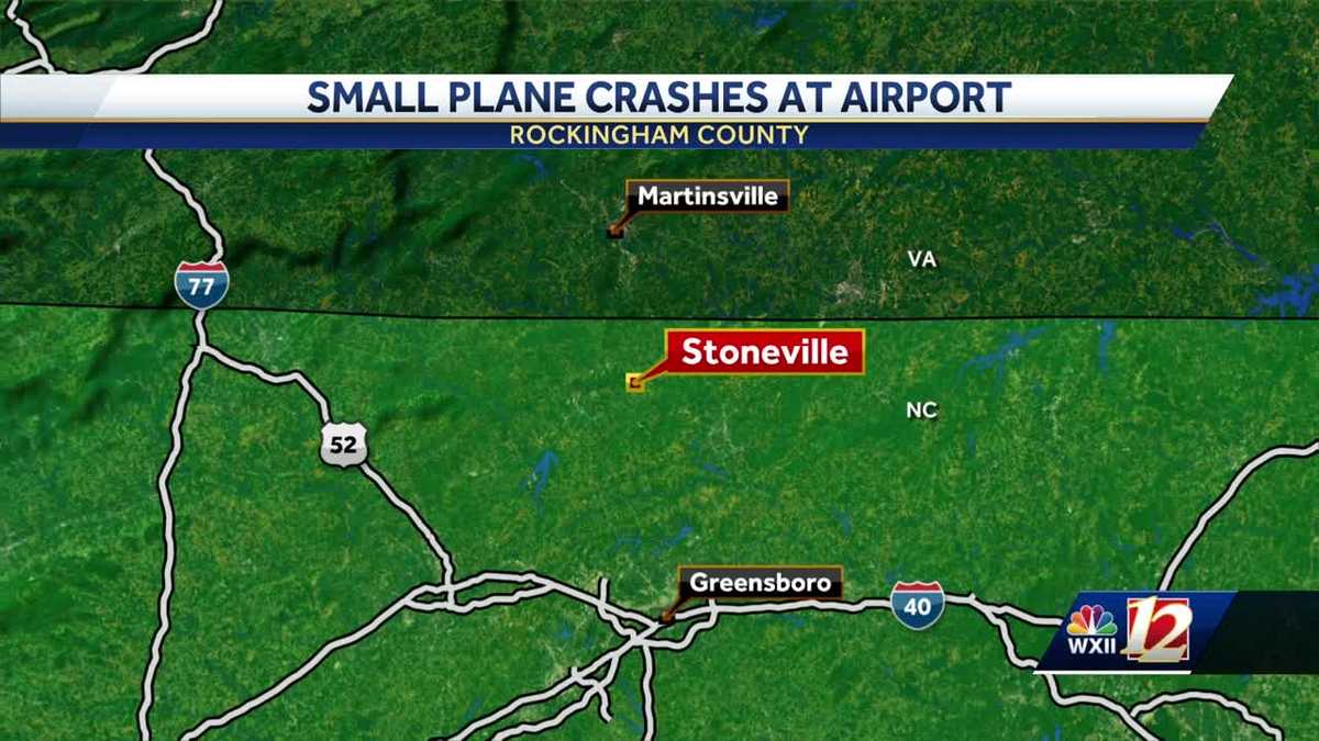 Small plane crashes nose-first into runway in Rockingham County