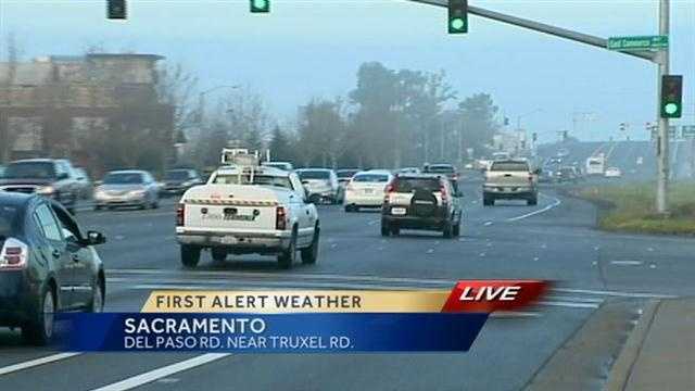 Sun breaks through drizzly morning