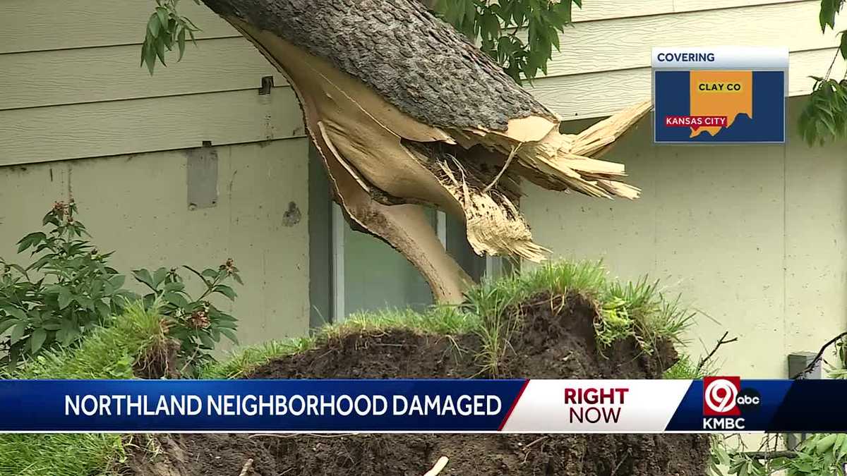 Kansas, Missouri neighborhoods impacted by Sunday storm damage