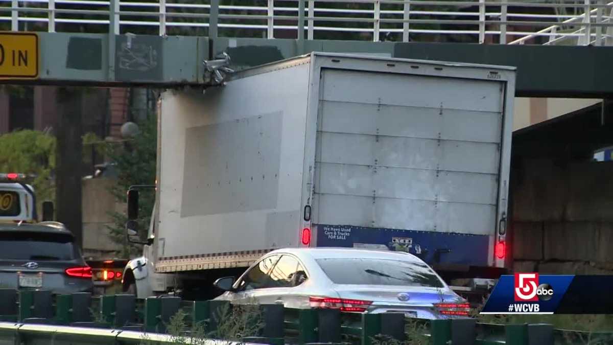 Storrowed again! Truck stuck under Boston bridge