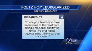 Jordan Foltz's home burglarized