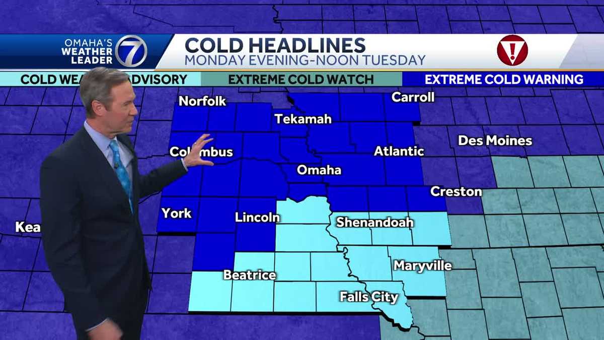 Extreme cold going forward in Omaha, still some snow this evening