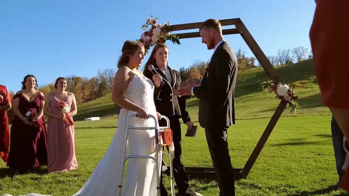 This Is Iowa: Injured Iowa bride keeps promise to walk down wedding aisle