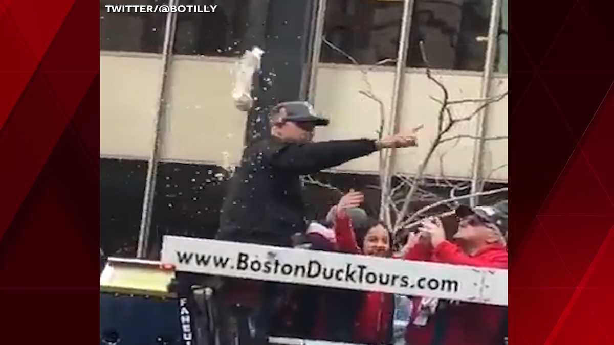 Watch: Fan captures Red Sox manager Alex Cora being hit by beer