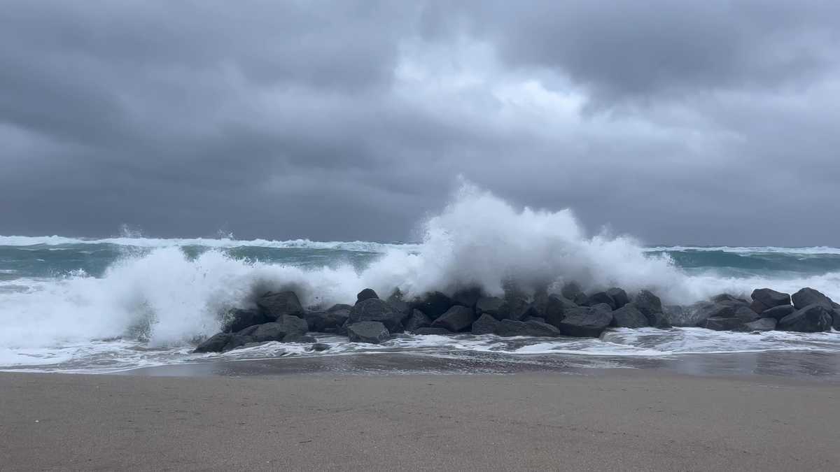 Winds push water from the sea to the shore in Florida