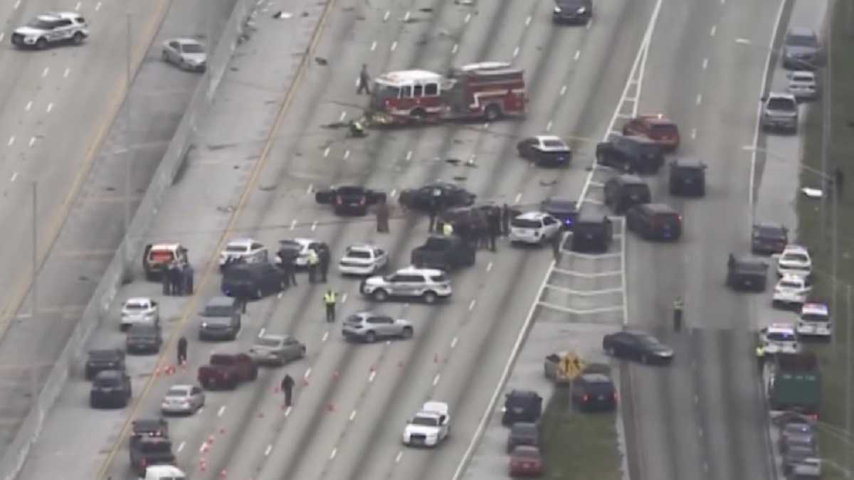 I-95 closed following shooting, multi vehicle crash